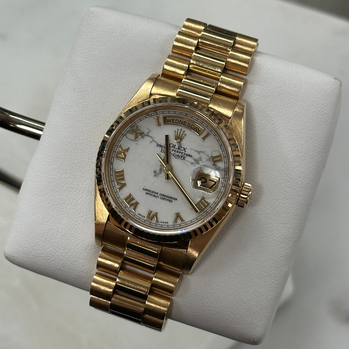 Rolex Day-Date 36mm, Howlite / Marble Dial (Ref. 18238)| Aletto Jewelers